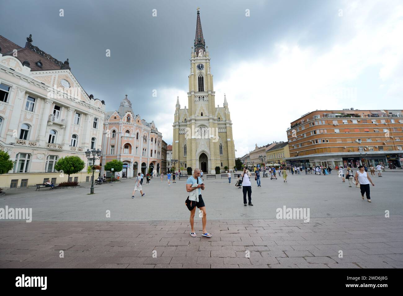 The Name of Mary Catholic church in the old town in Novi Sad, Serbia ...