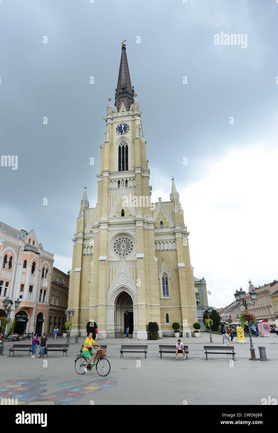 The Name of Mary Catholic church in the old town in Novi Sad, Serbia ...