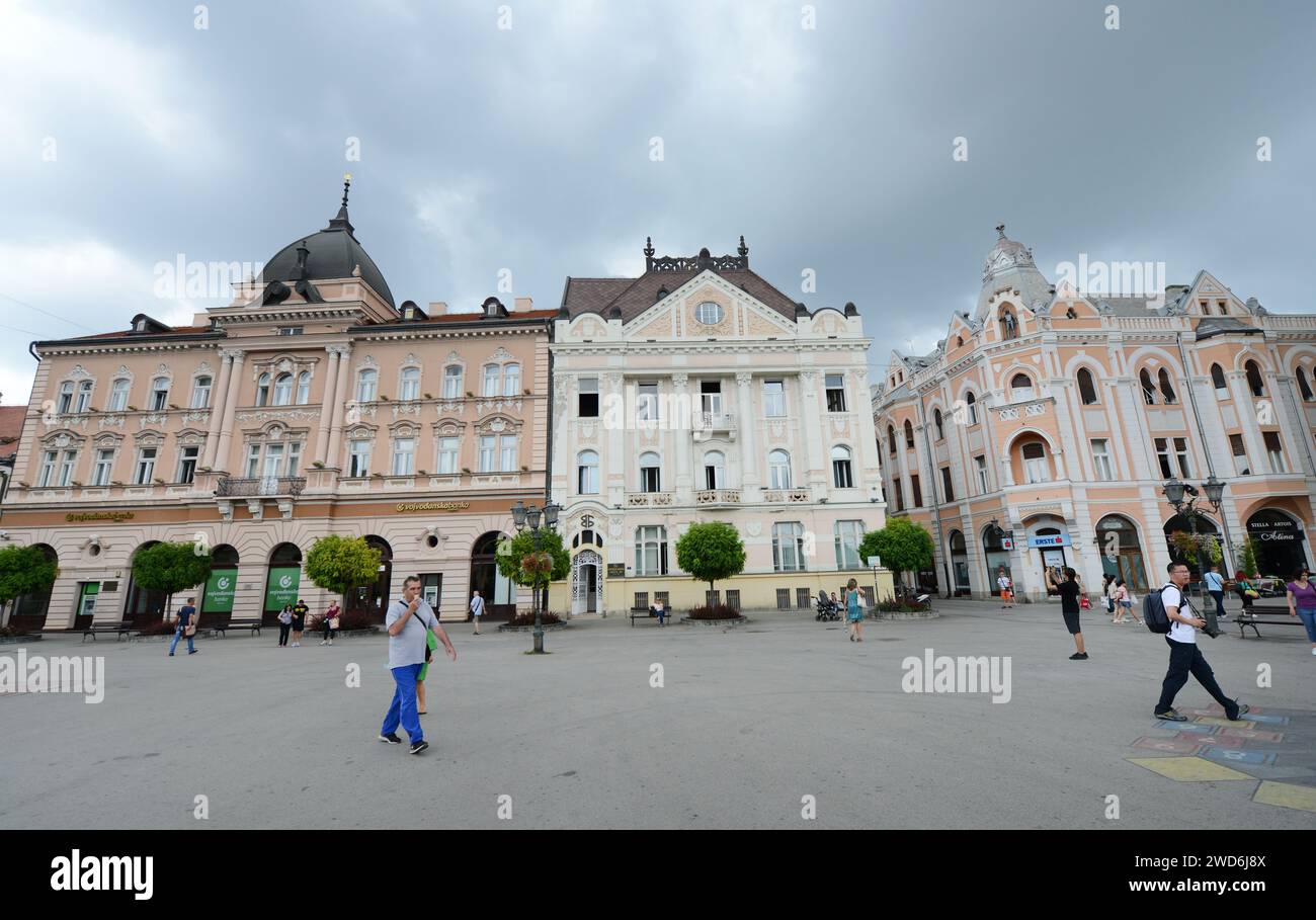 Beautiful old buildings in the old town in Novi Sad, Serbia Stock Photo ...