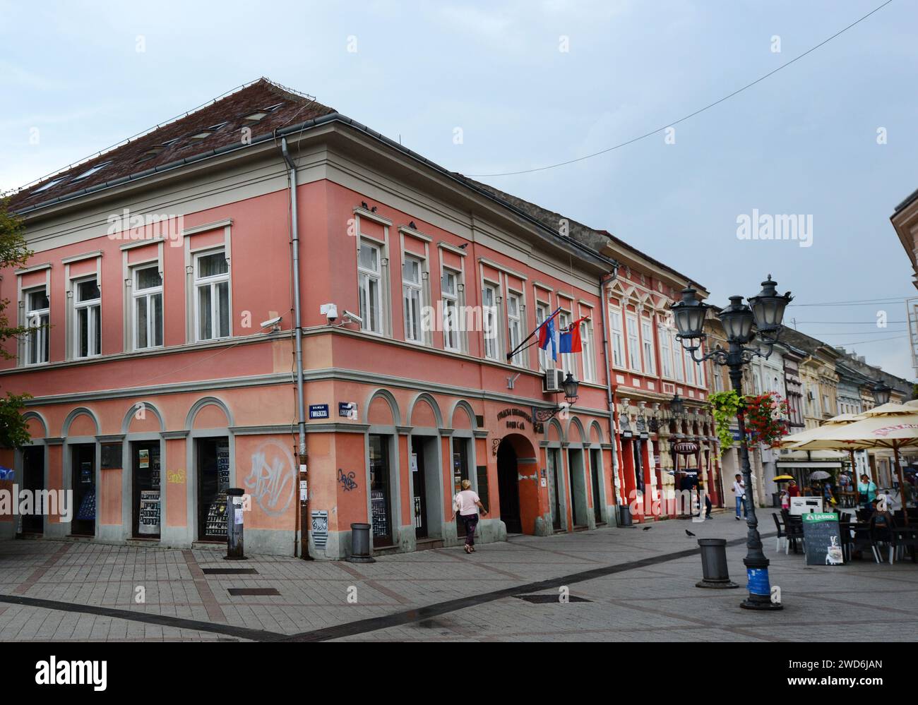 Dunavska pedestrian street in the old town in Novi Sad, Serbia Stock ...
