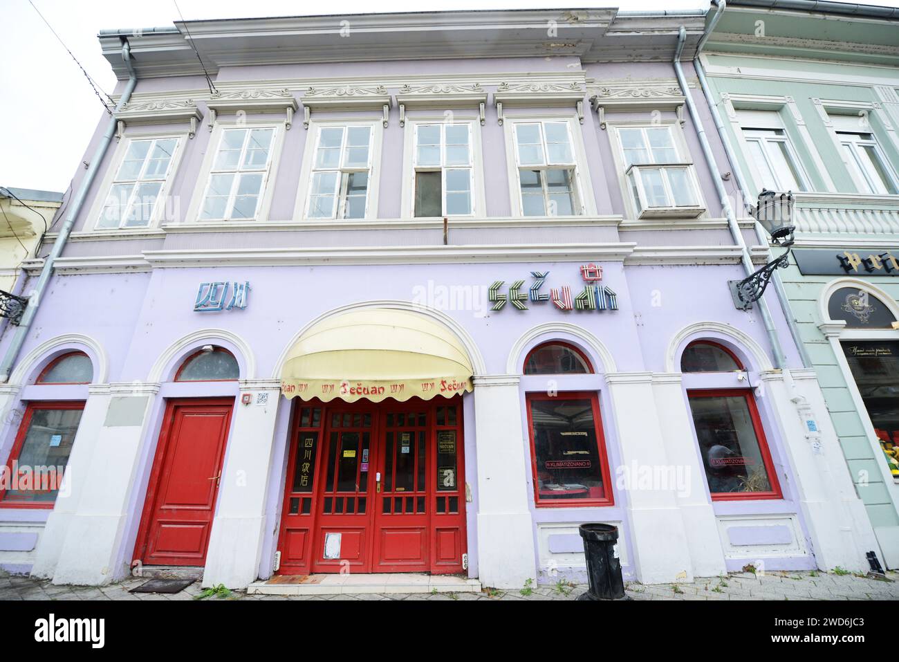Dunavska pedestrian street in the old town in Novi Sad, Serbia Stock ...