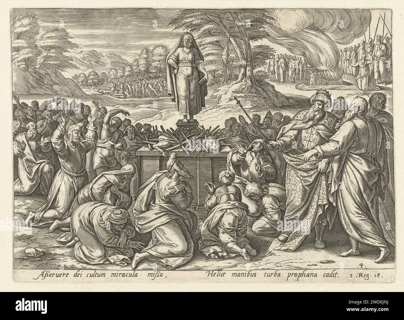 Elia Wedijvert with the prophets of Baal, Hendrick Goltzius (Rejected ...
