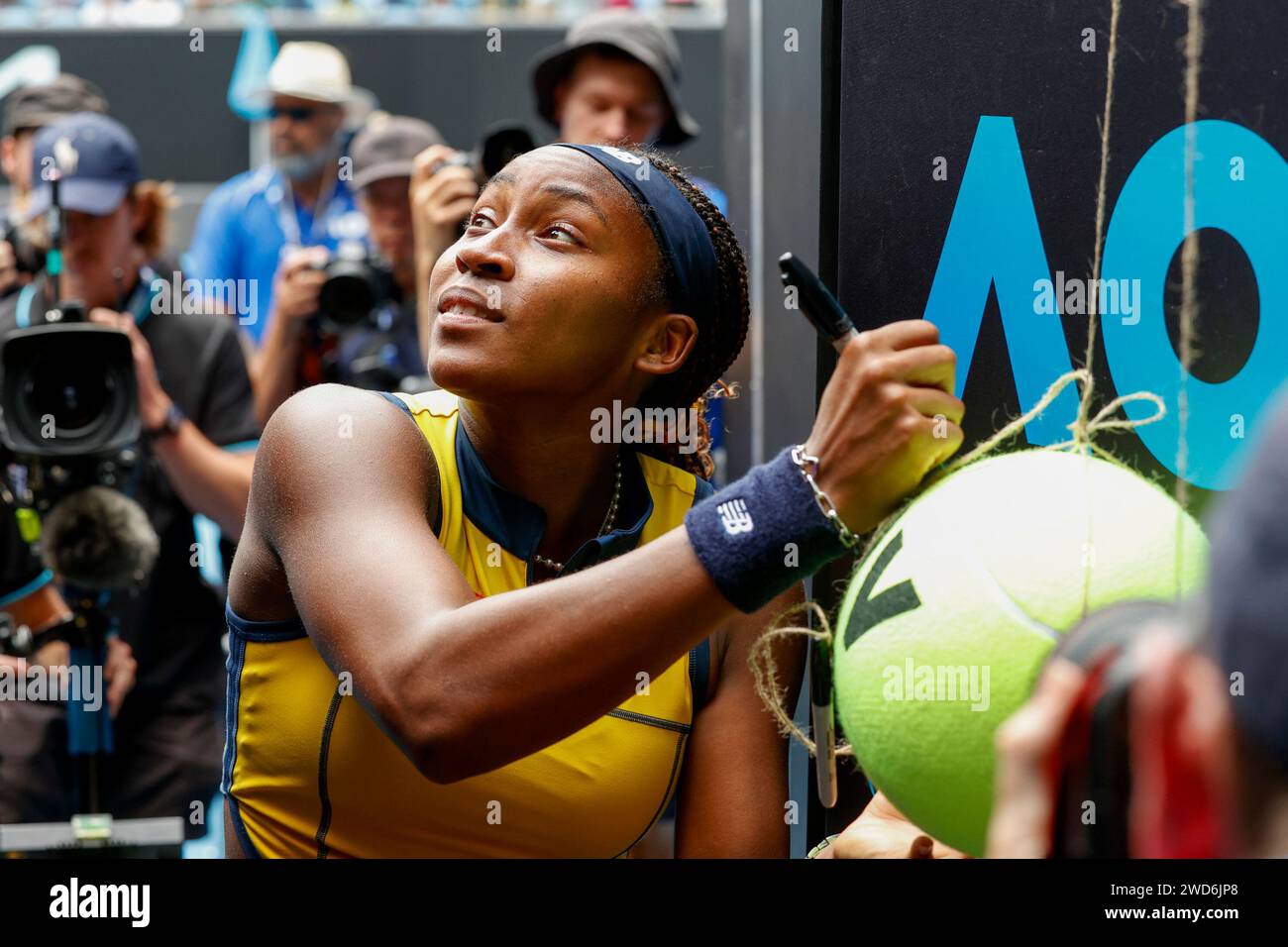 Melbourne, Australia. 19th. Jan., 2024. American tennis player Coco ...