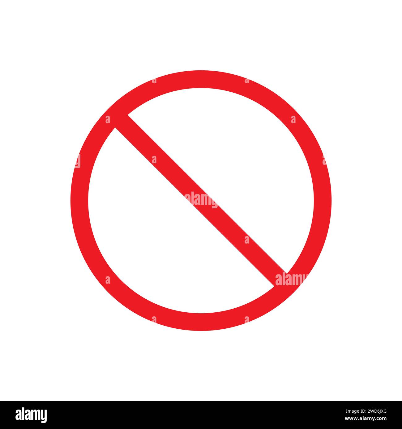 Vector black line icon prohibitory red sign in the form of a circle ...