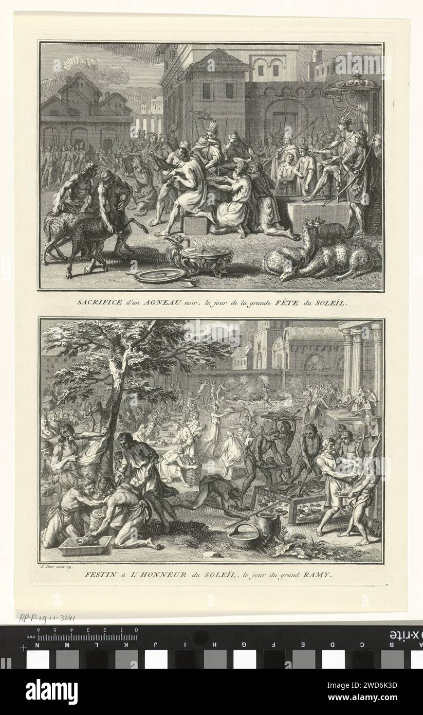 Sacrifice parties at original residents of Peru, Bernard Picart ...