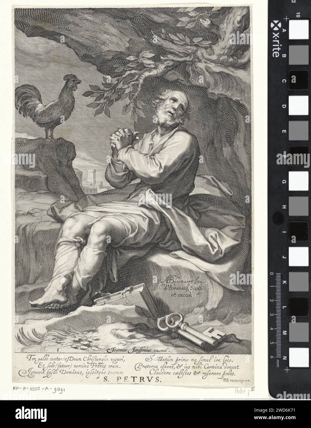 Fine H. Petrus, Willem Isaacsz. van Swanenburg, after Abraham Bloemaert, 1608 - 1665 print Peter ...