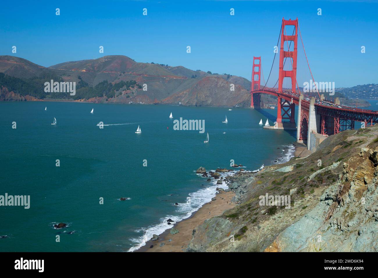 Golden Gate Bridge from California Coastal Trail, Golden Gate National ...
