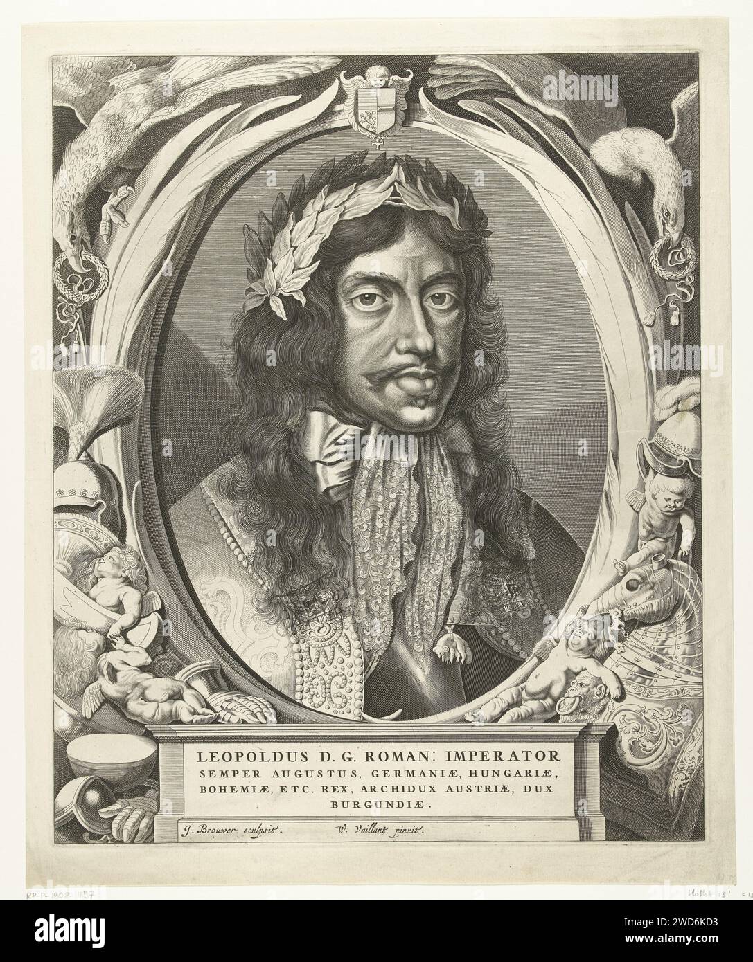 Portret van Leopold I, Jan Brouwer, after Wallerant Vaillant, c. 1658 ...