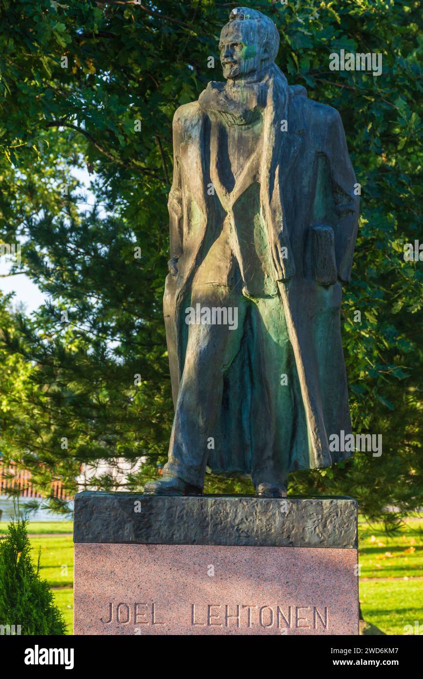Statue of writer Joel Lehtonen by sculptor Wäinö Aaltonen in Savonlinna ...