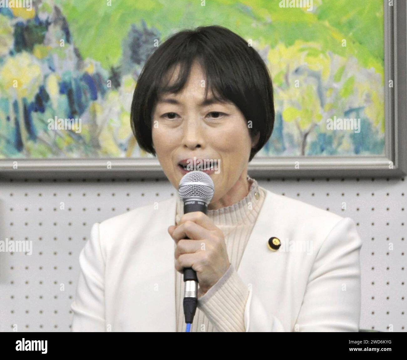 Japanese Communist Party (JCP) Chairperson Tomoko Tamura and former ...