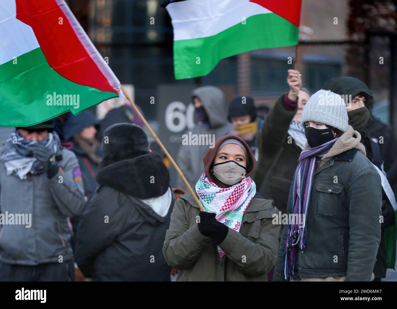 Palestine Activists and their supporters block the access road to ...