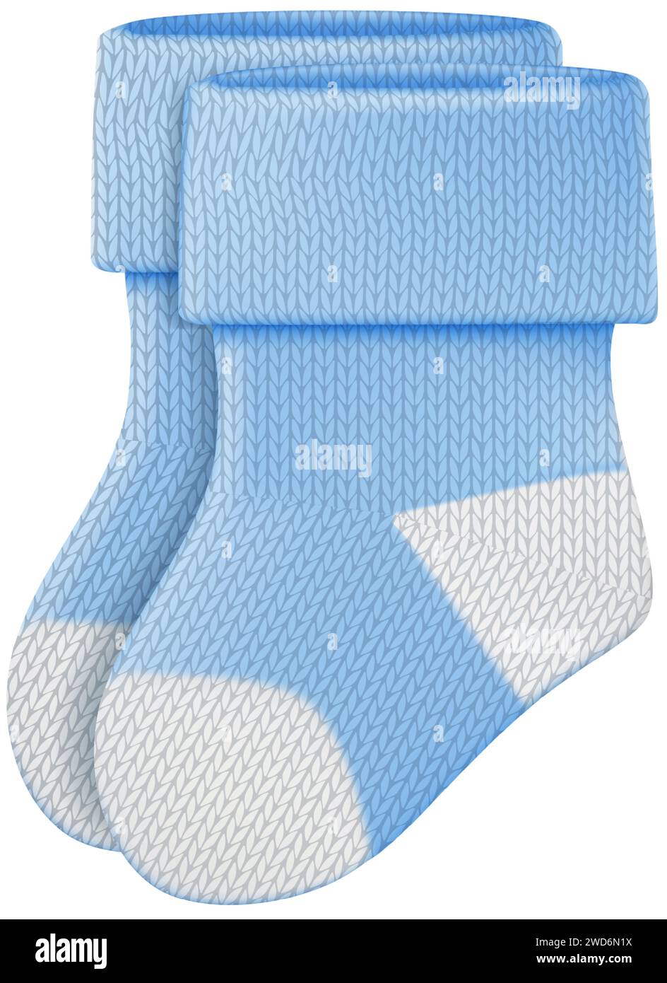 realistic vector icon illustration. Baby boy blue socks. Isolated on ...