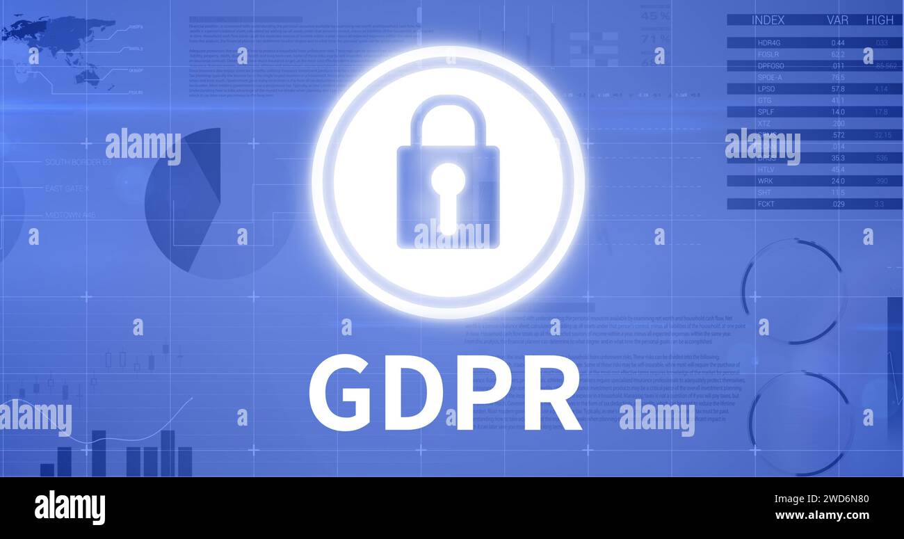 The digital lock icon with GDPR" underscores the EU's strict data ...