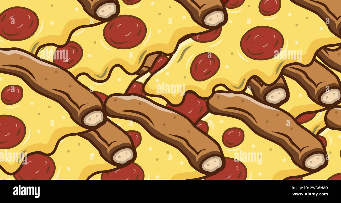 A cartoon illustration of pepperoni pizza, with copy space Stock Photo ...