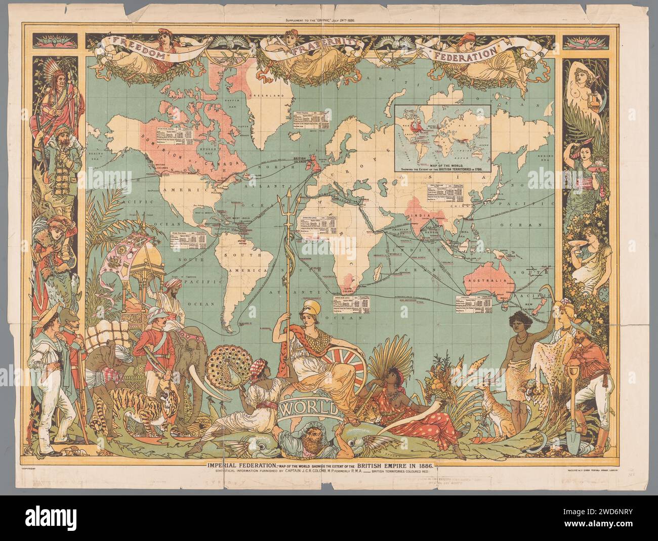 Map of british empire 1886 hi-res stock photography and images - Alamy