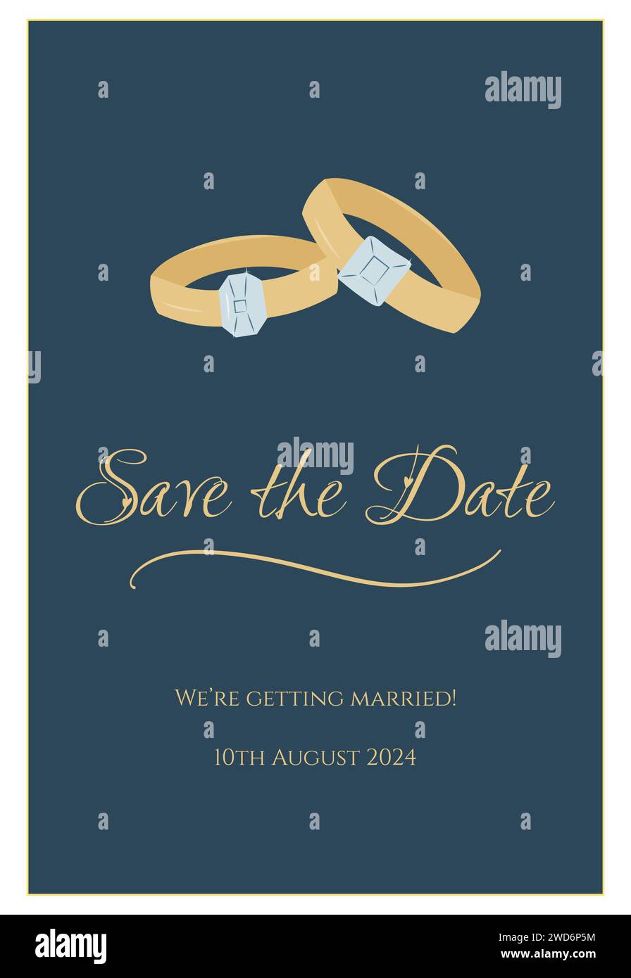 Hand drawn wedding invitation with wedding rings Stock Vector Image ...