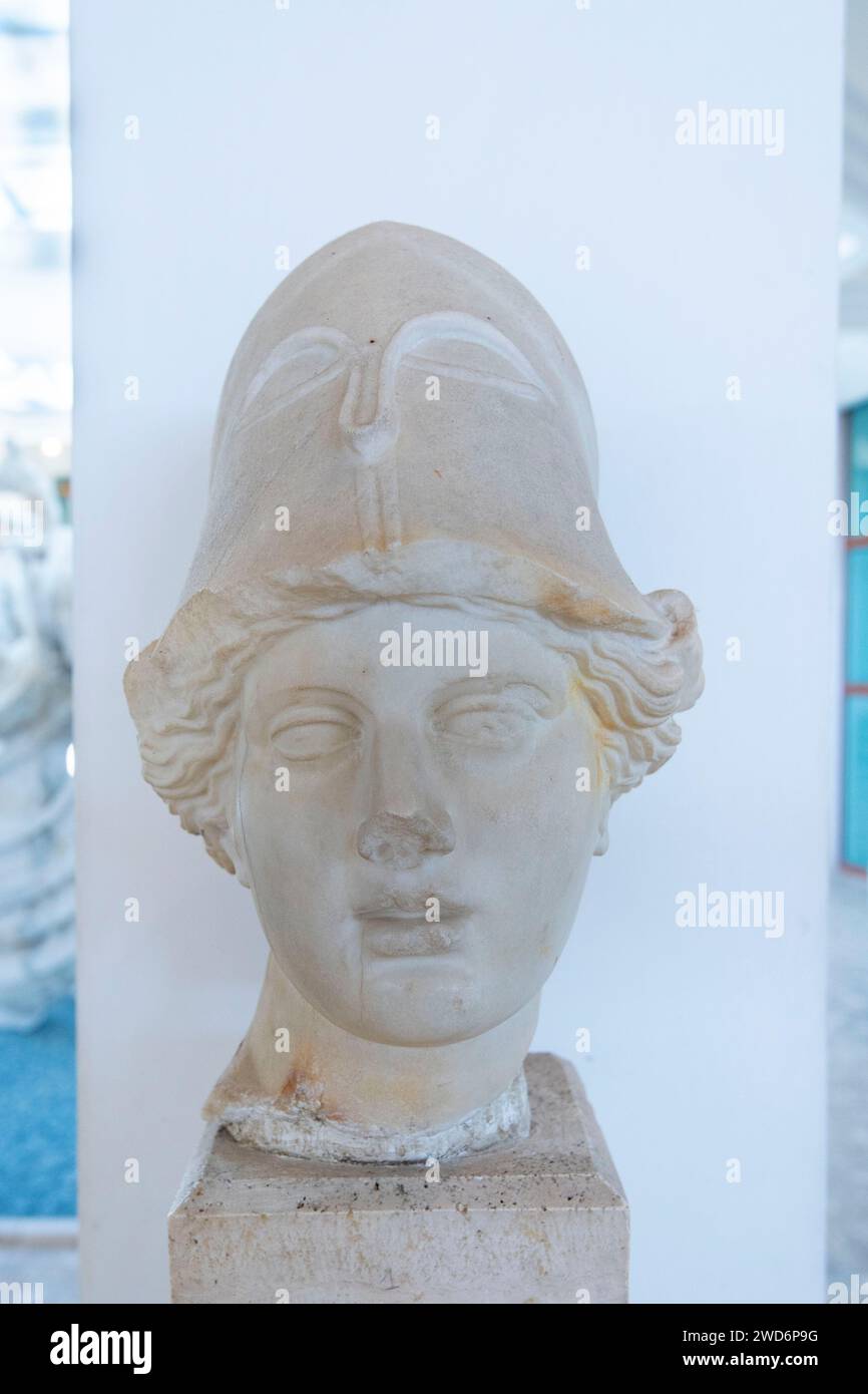 Statue of the Head of Athena Stock Photo - Alamy