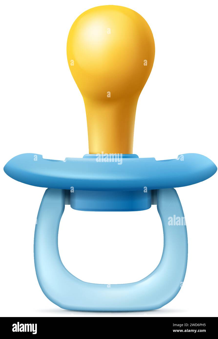realistic vector icon. Blue baby boy pacifier Stock Vector Image & Art ...