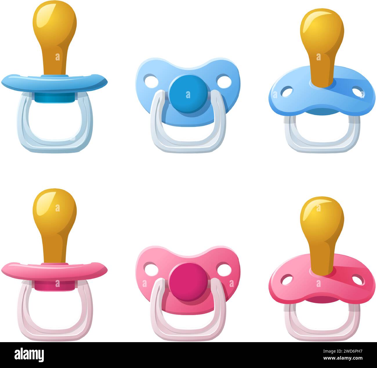 realistic vector icon illustration set. Cartoon style flat baby girl ...