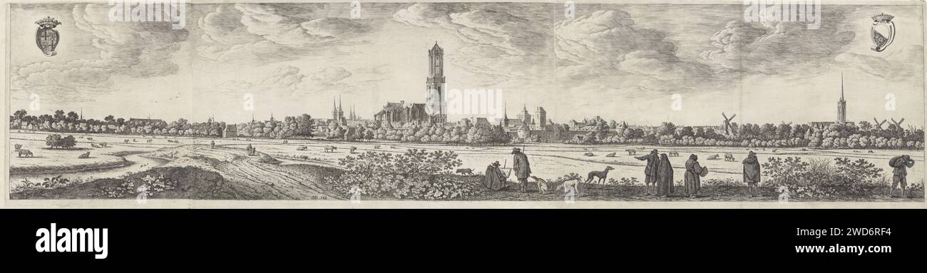 View of Utrecht, Herman Saftleven, 1648 print In the foreground meadows ...