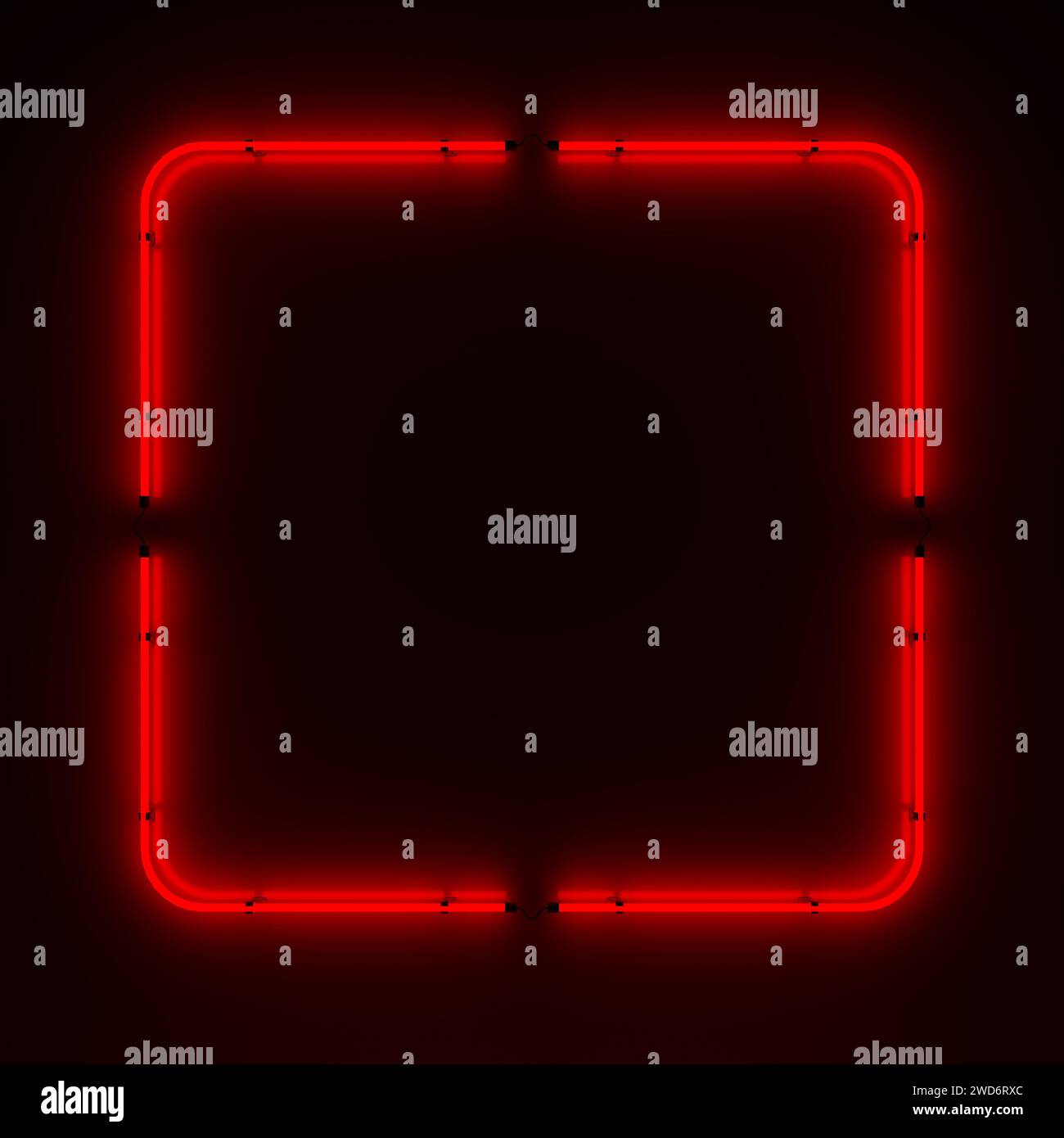 Red neon square frame, sign on dark background, 3d render Stock Photo ...