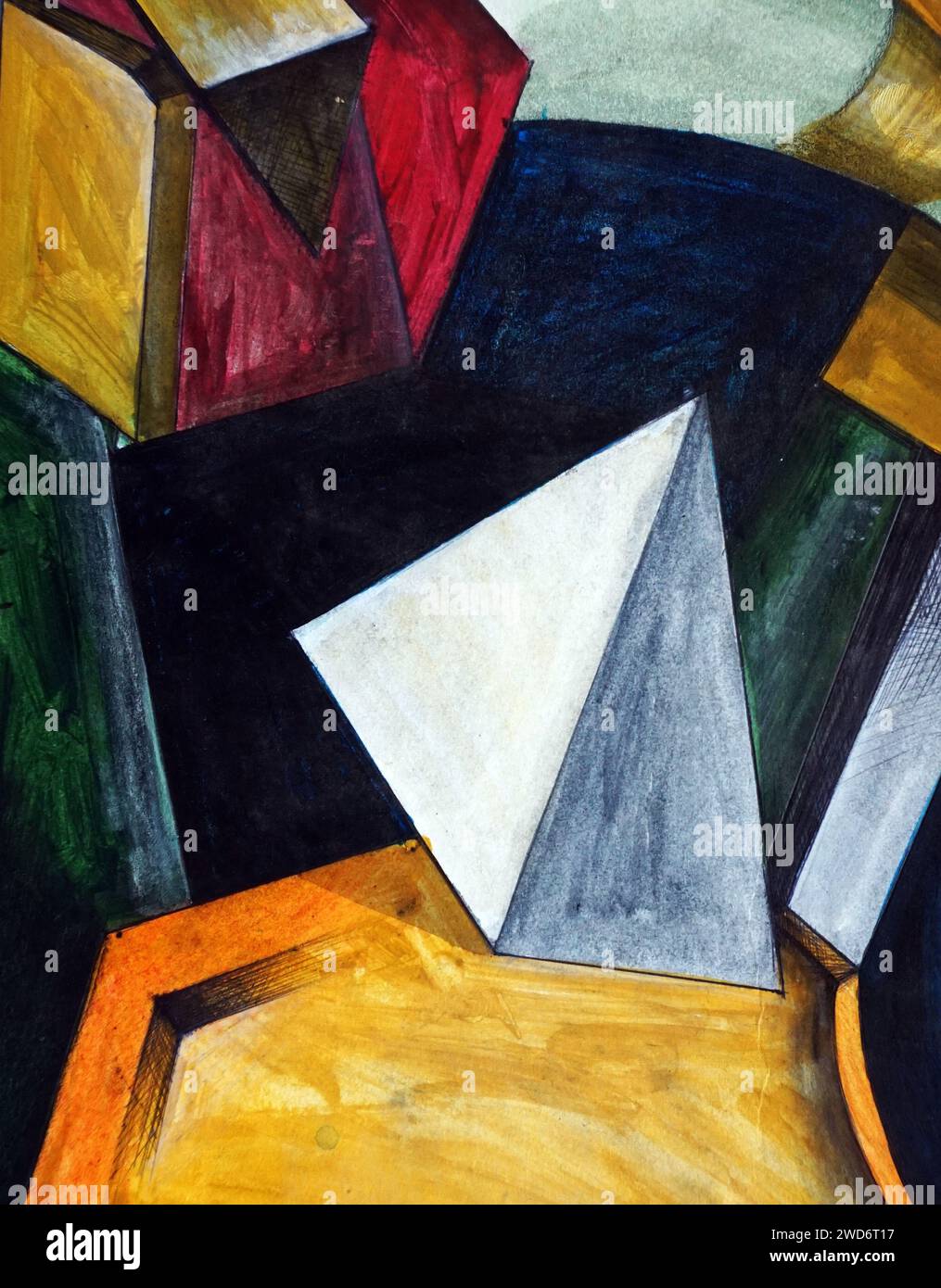 Original oil painting creativity activity geometric shape Stock Photo ...