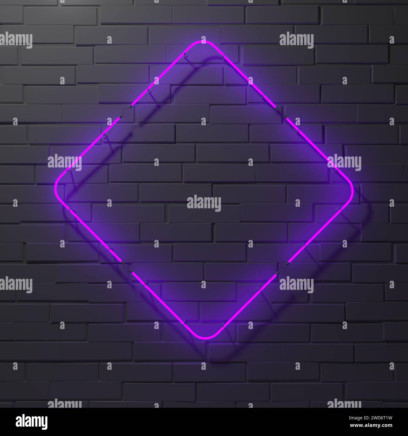 Brick wall, background, neon light. 3d illustration Stock Photo - Alamy