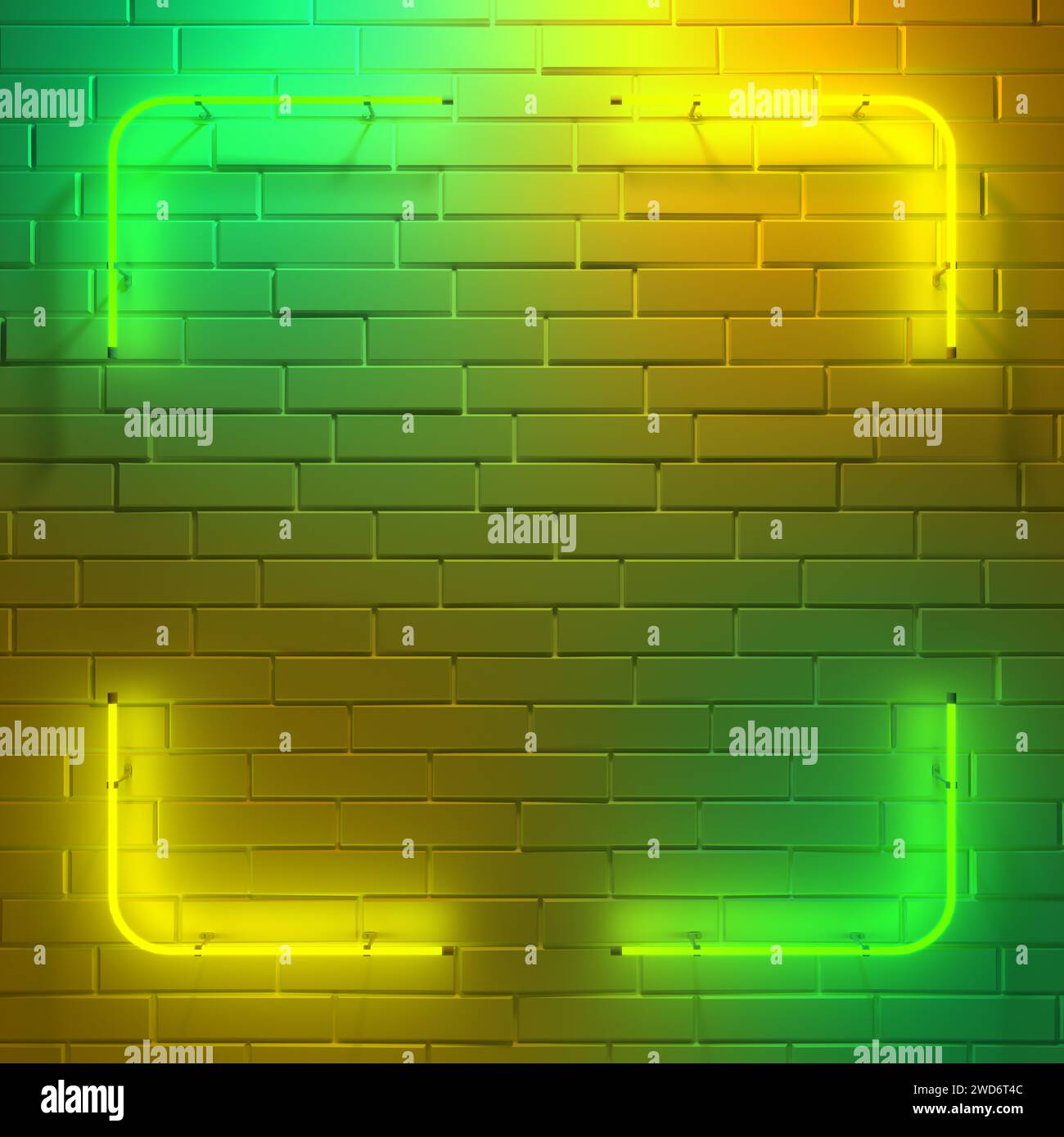 Neon Glowing Rectangle Frame Shaped Lines Tubes Multicolored Lights On ...