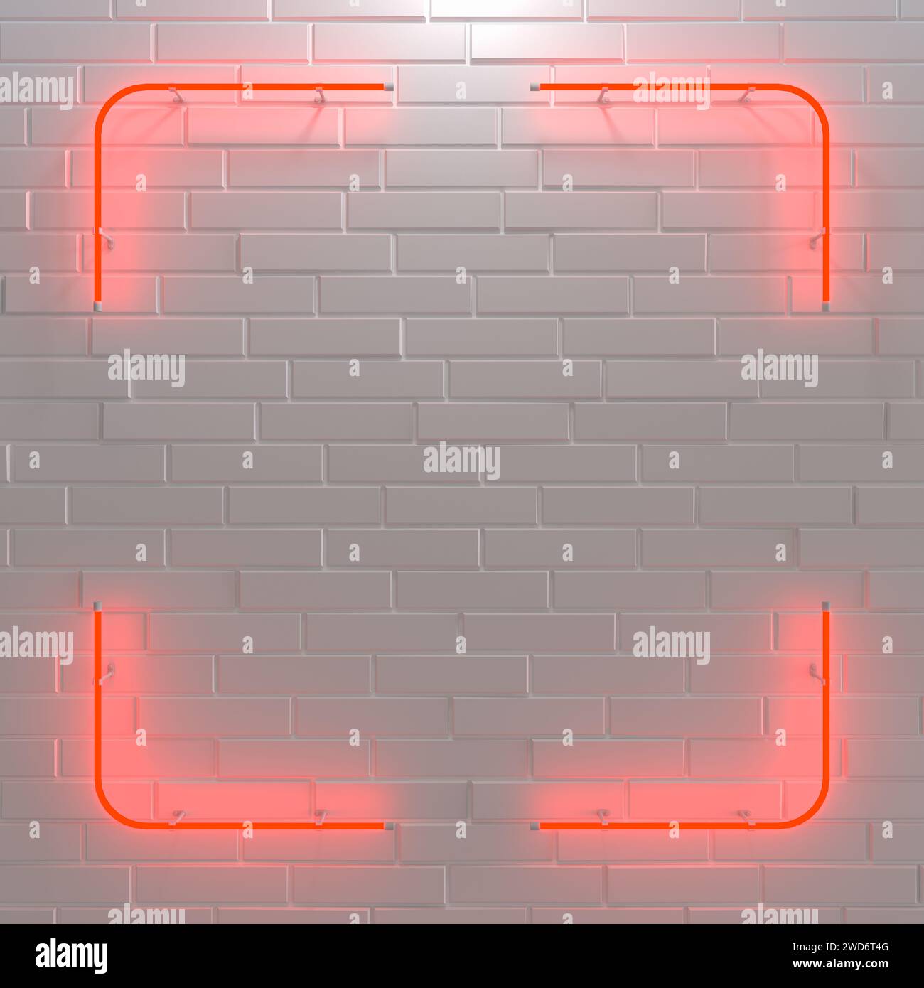 Neon sign. Square frame with red glowing. Electric bright 3d rectangle ...