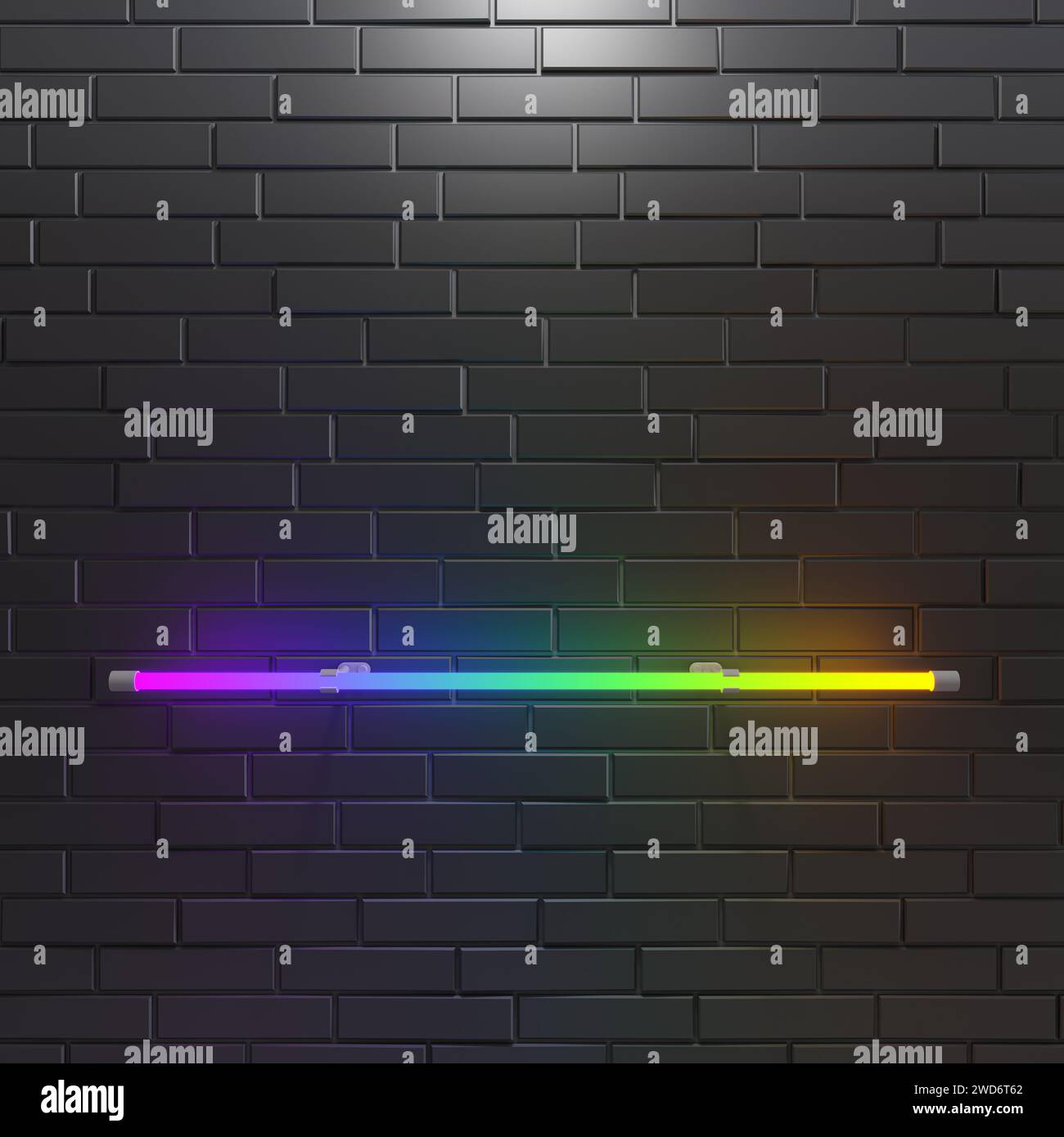 Abstract multi colored neon light lines. 3d illustration Stock Photo ...