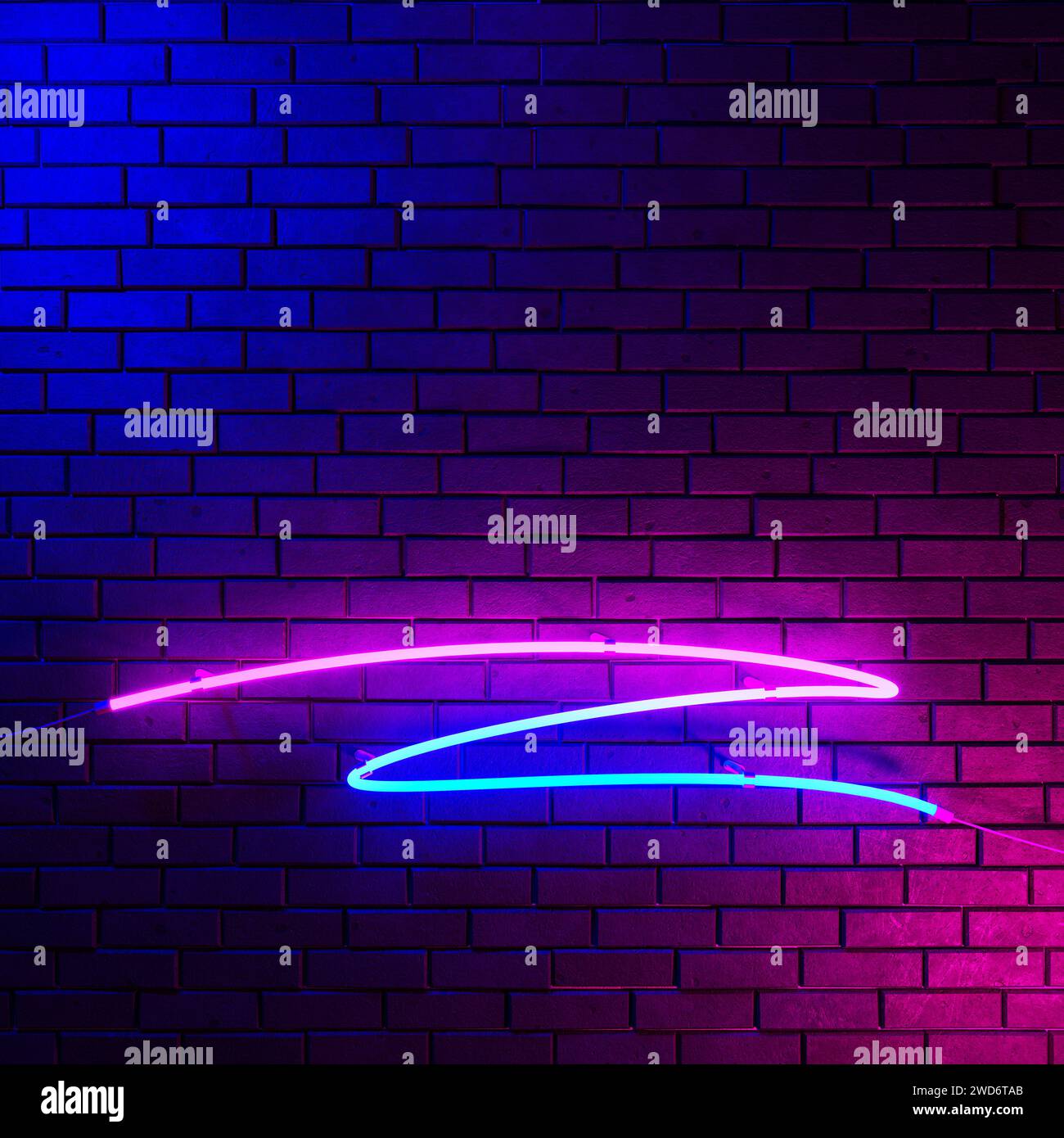Neon Light on Brick Wall Background, 3d illustration Stock Photo - Alamy