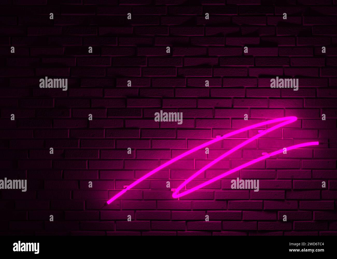 Neon Light on Brick Wall Background, 3d illustration Stock Photo - Alamy
