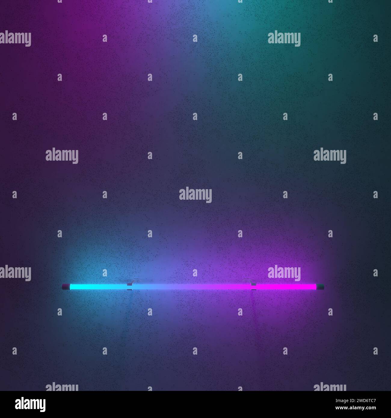 Neon linear lamps with a gradient multi-colored luminous glow. Dark ...