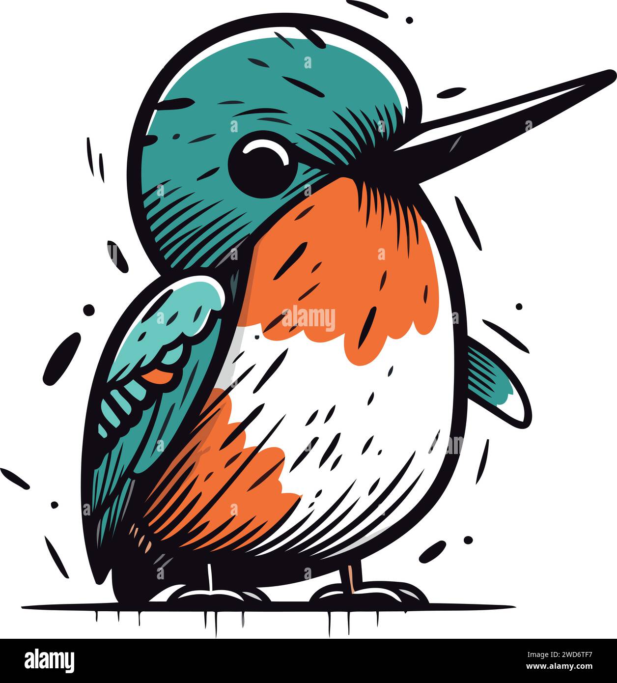 Hand drawn illustration kingfisher Stock Vector Images - Alamy
