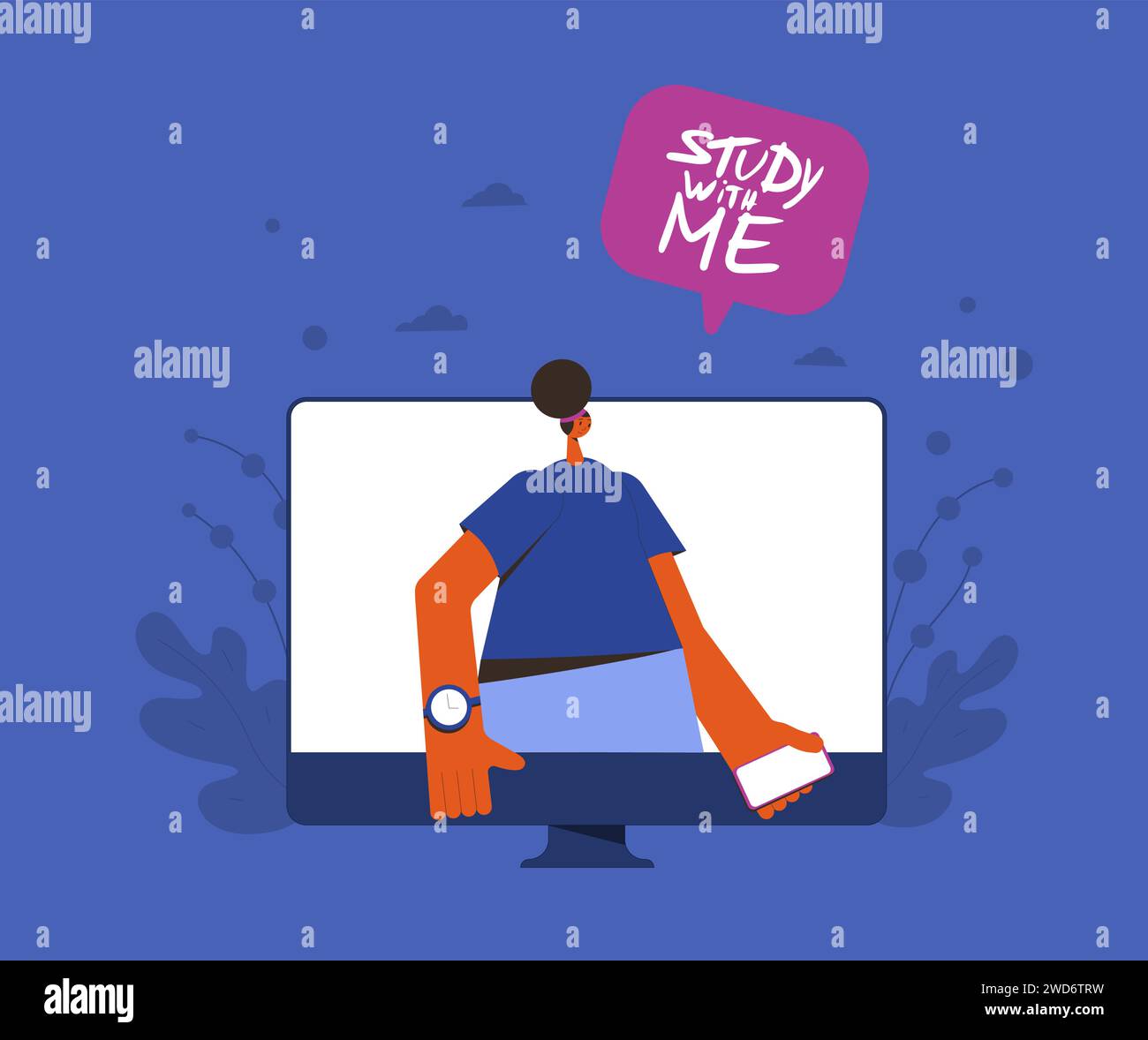 Study with me. Study buddy. Education together. Vector illustration ...