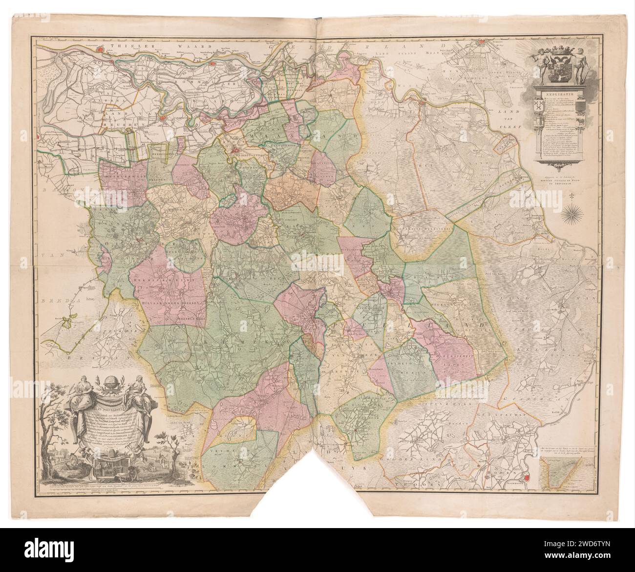 Map of Brabant, Cornelis van Baarsel, 1794 print Map of Brabant. Bottom ...