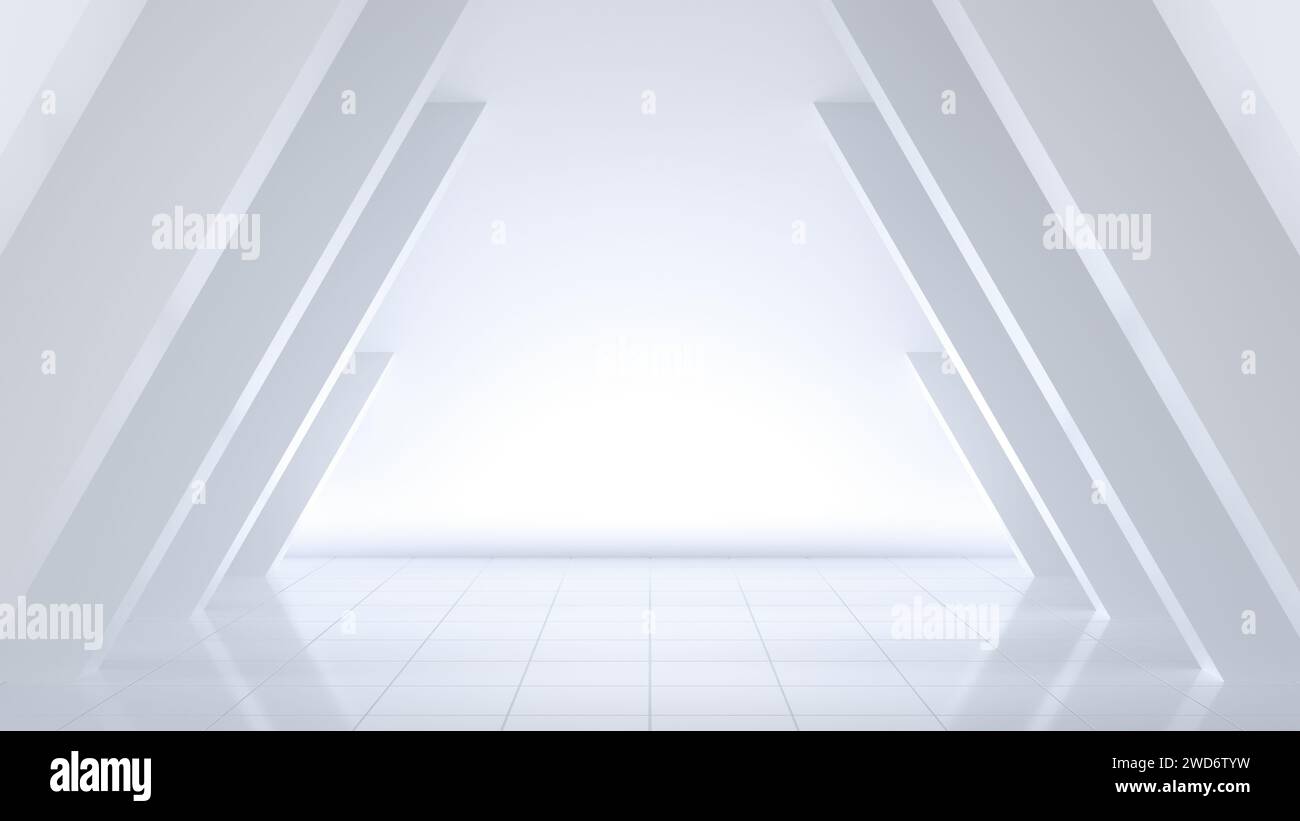 White minimalistic architectural background banner with tilted columns ...