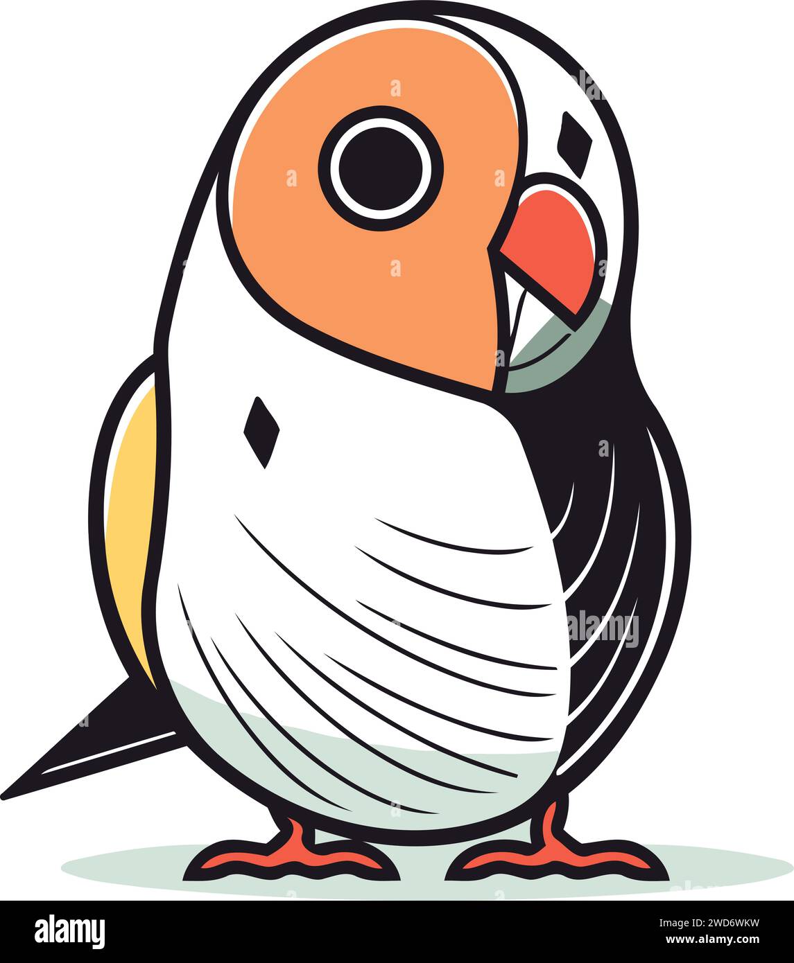Cartoon parrot isolated on white background. Vector Illustration Stock ...