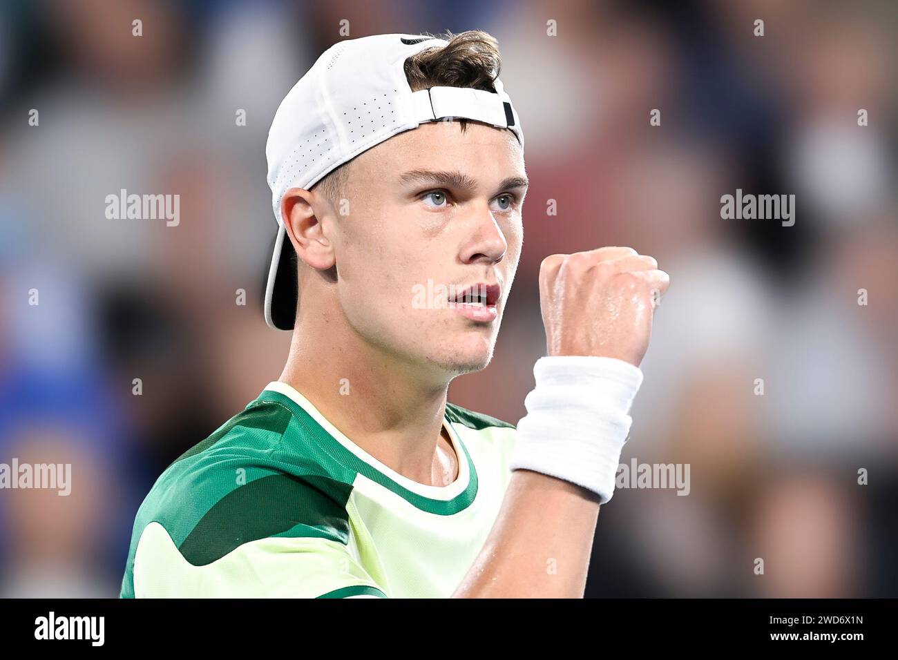 Melbourne, Australie. 18th Jan, 2024. Holger Rune of Denmark during the ...