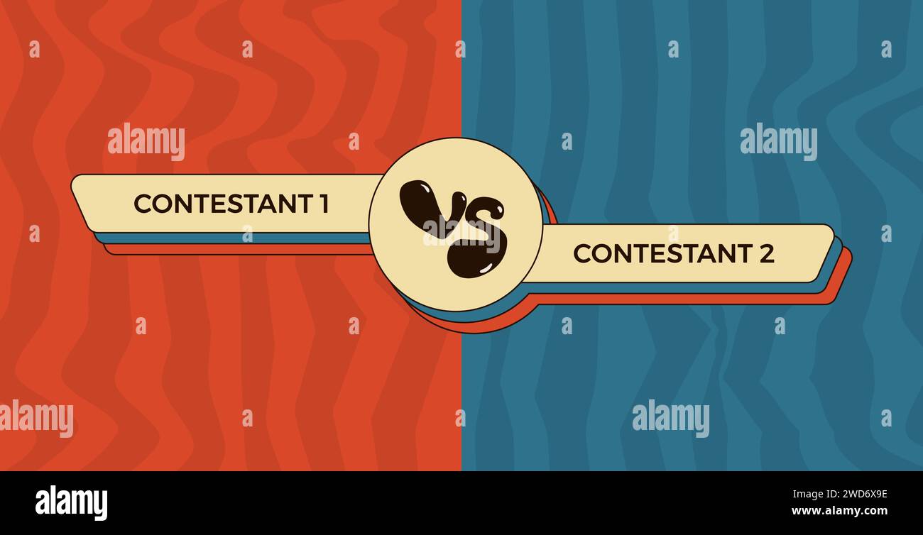 Versus retro template. Decorative battle cover with lettering. Vs ...