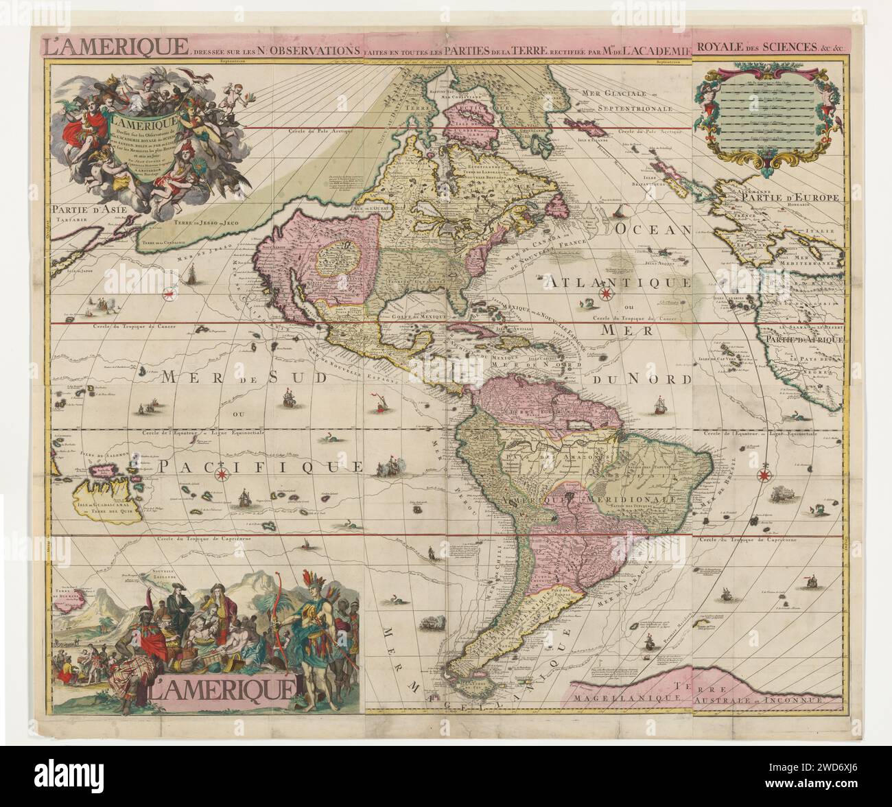 Map of America, Jan Luyken, 1721 - 1774 print Amsterdam paper etching ...