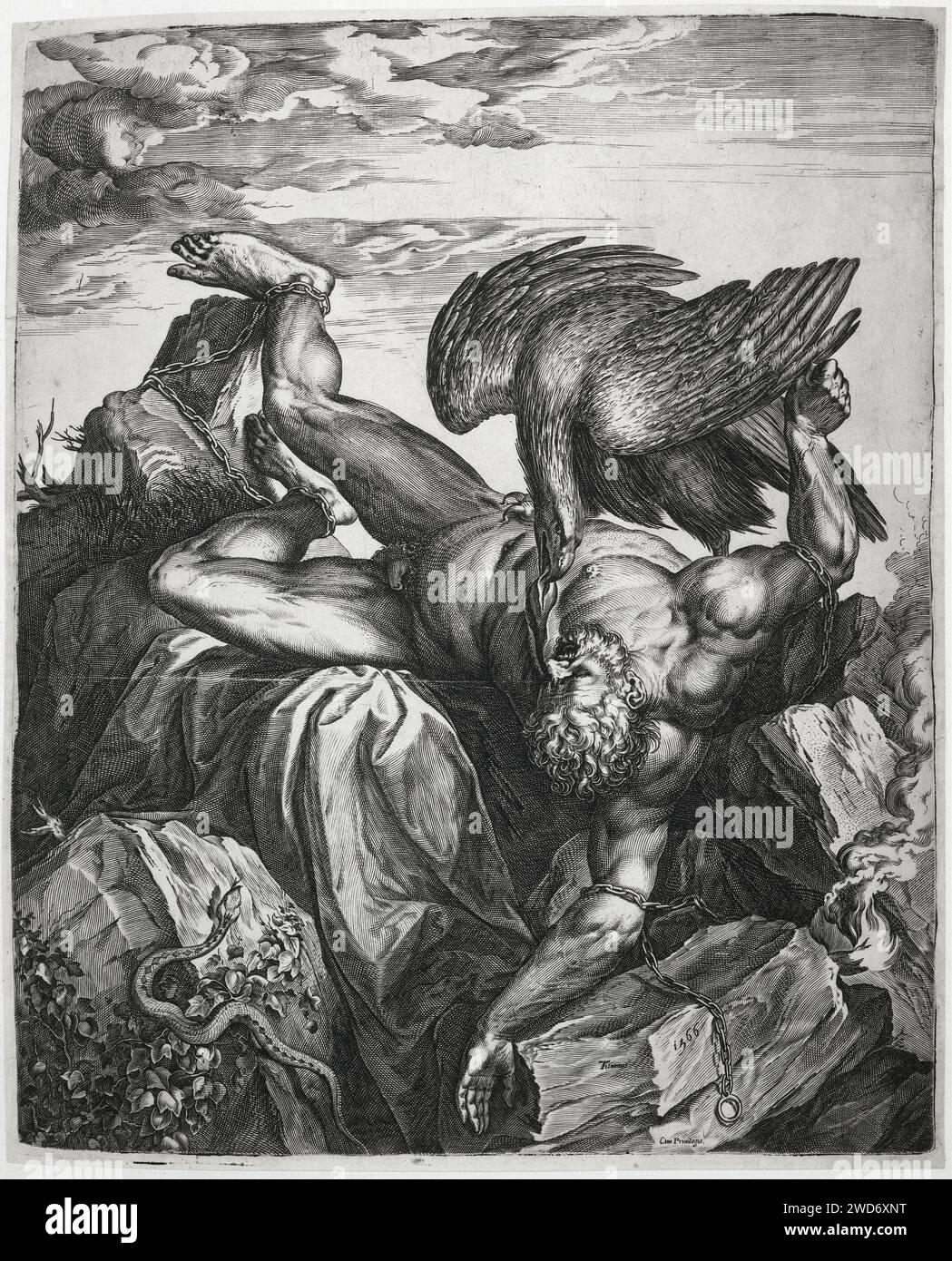 Prometheus on the rocks of the Caucasus chained / tityus in hell ...