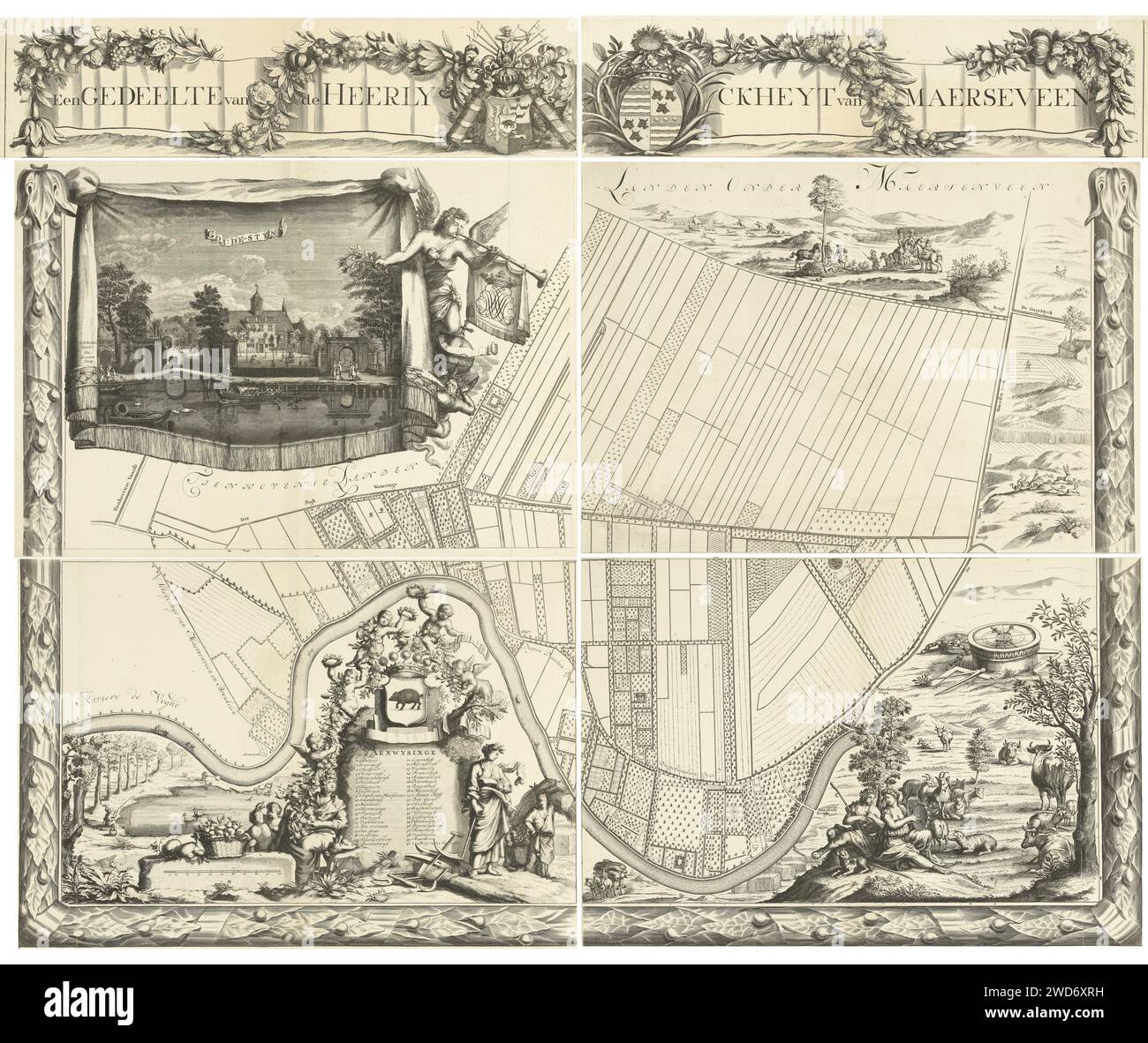 Map of the Maarsseveen glory, Philibert Bouttats, after Jan van der ...