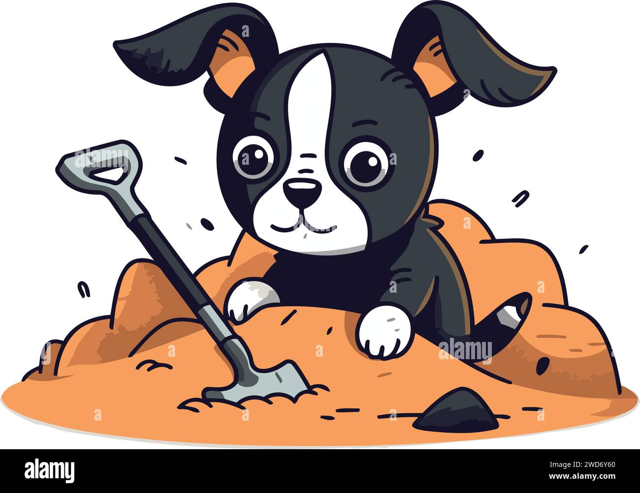 Cartoon dog digging hi-res stock photography and images - Alamy