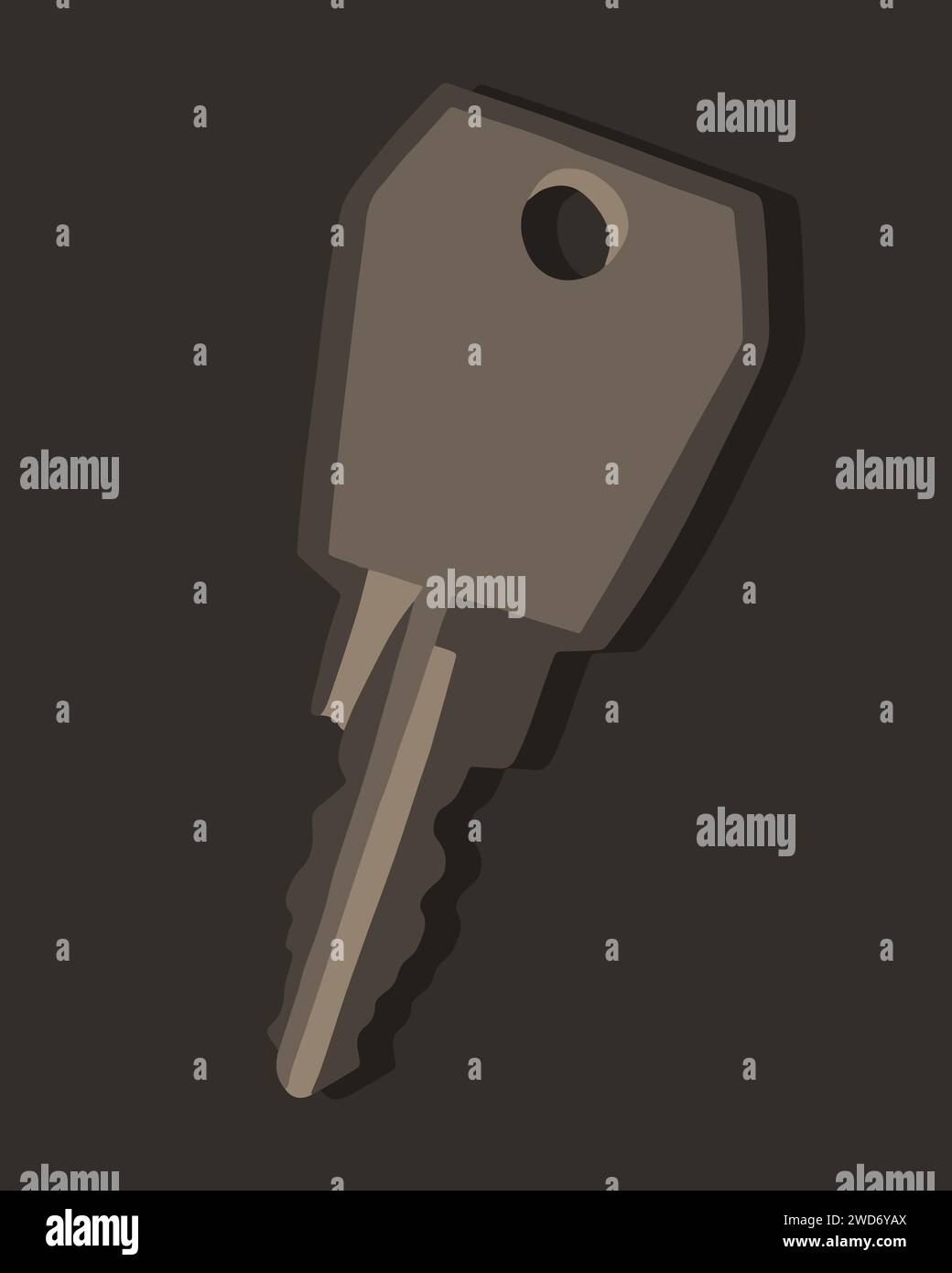 Vector isolated illustration of a key. Cabinet key Stock Vector Image ...
