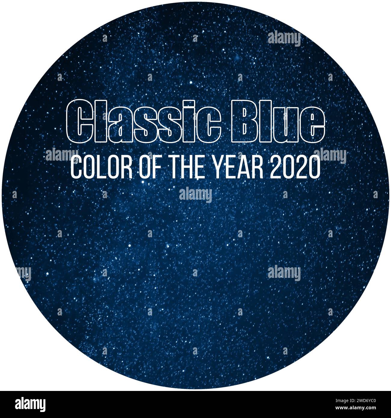 Classic Blue color of the year 2020. Main color trend. Round natural ...