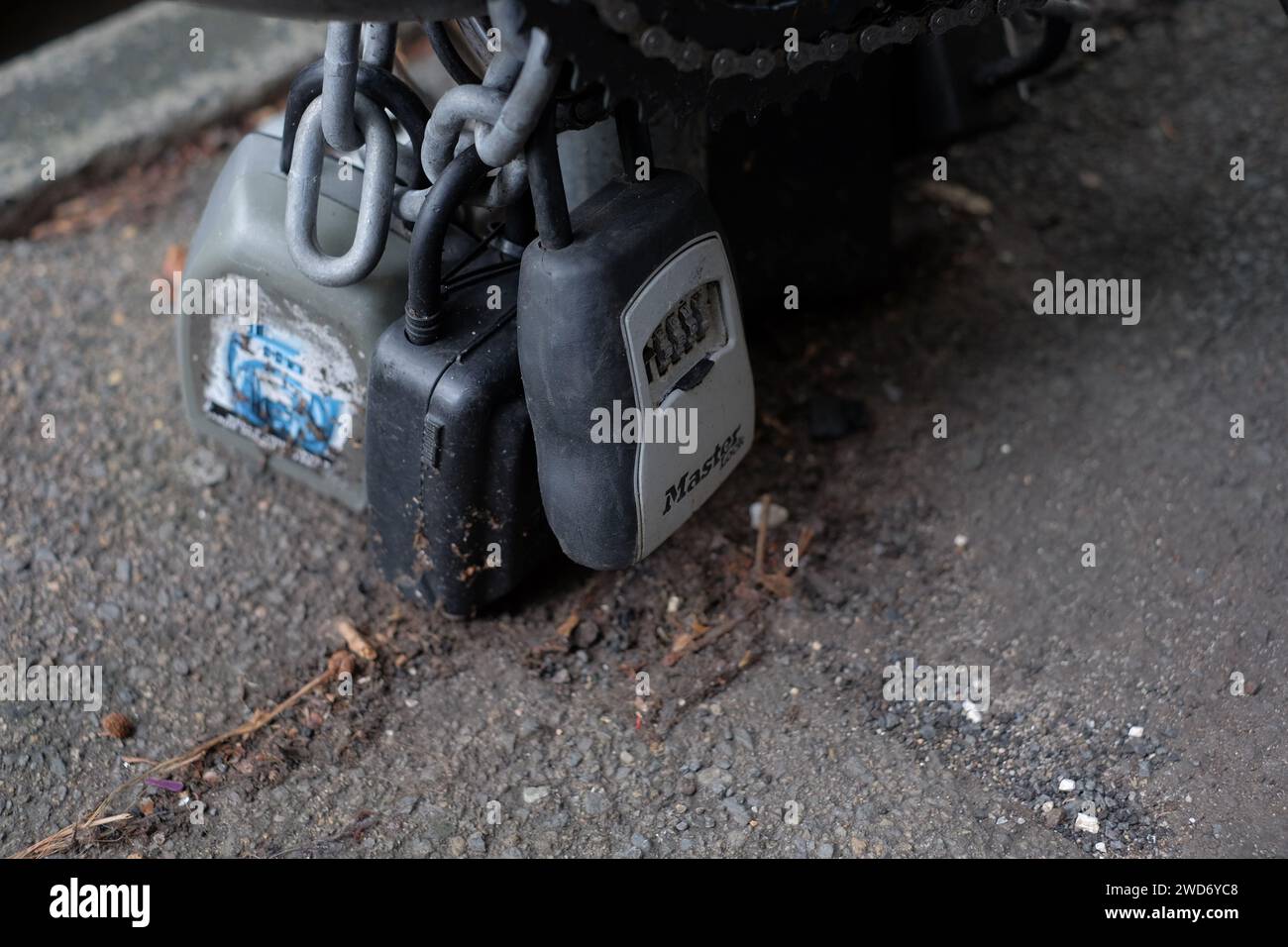 Unsightly combination lock key boxes for AirBnb short term apartment ...