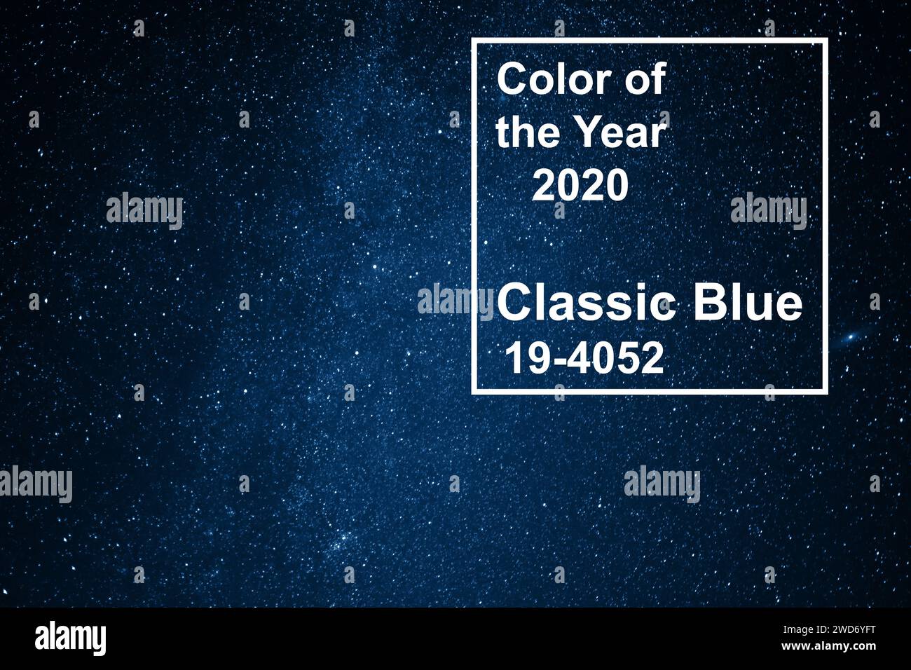 Classic blue color of the Year 2020. Background of the starry sky Stock ...