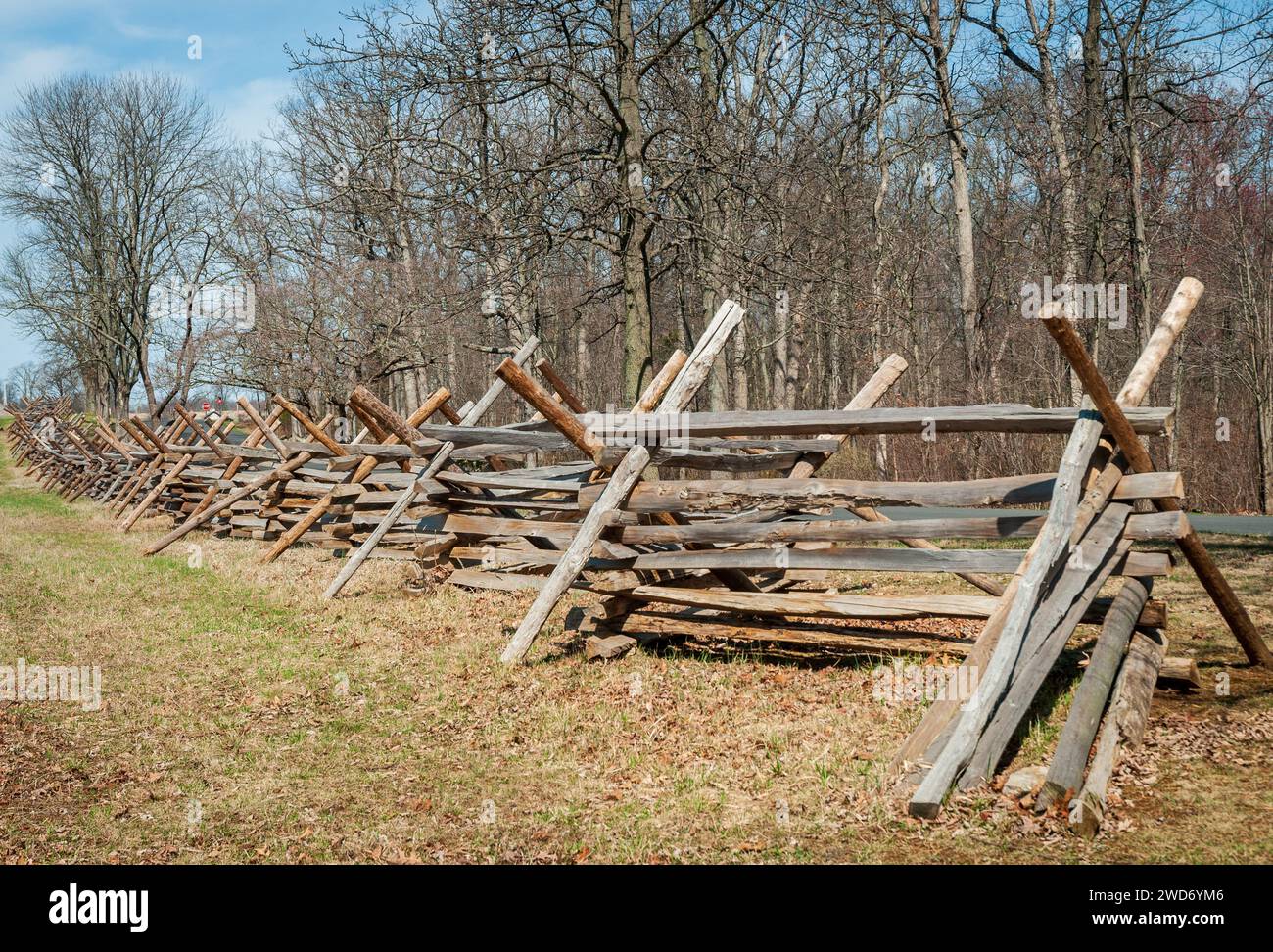 A Battlefield Fence at Gettysburg National Military Park, American ...