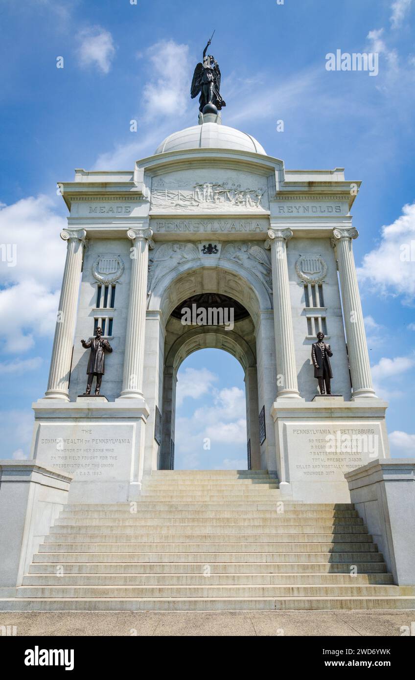A Monument at Gettysburg National Military Park, American Civil War ...